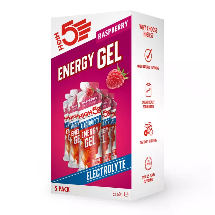 HIGH5 ENERGY GEL ELEKTROLYTE RASPBERRY ENERGIAGEELI 5x60g - Häijään ...